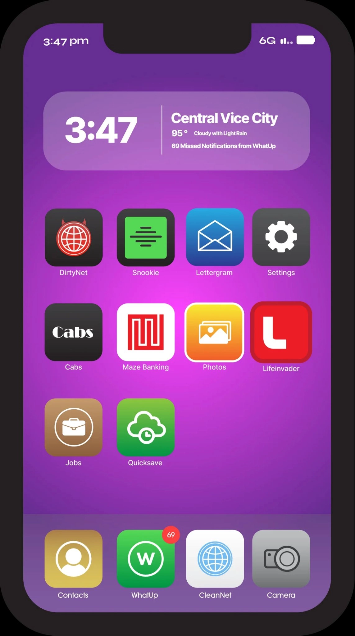 GTA VI Fan Concept Mobile Phone Screen By Bananacruiser - GTAVice.net