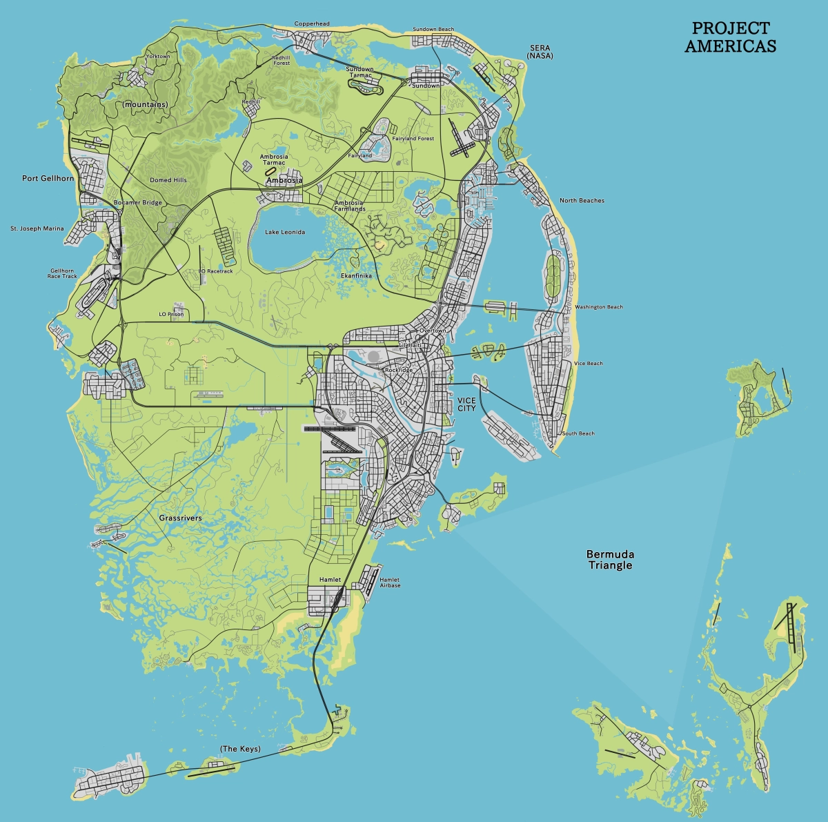 GTA VI Project Americas Map By tachyon_v - GTAVice.net