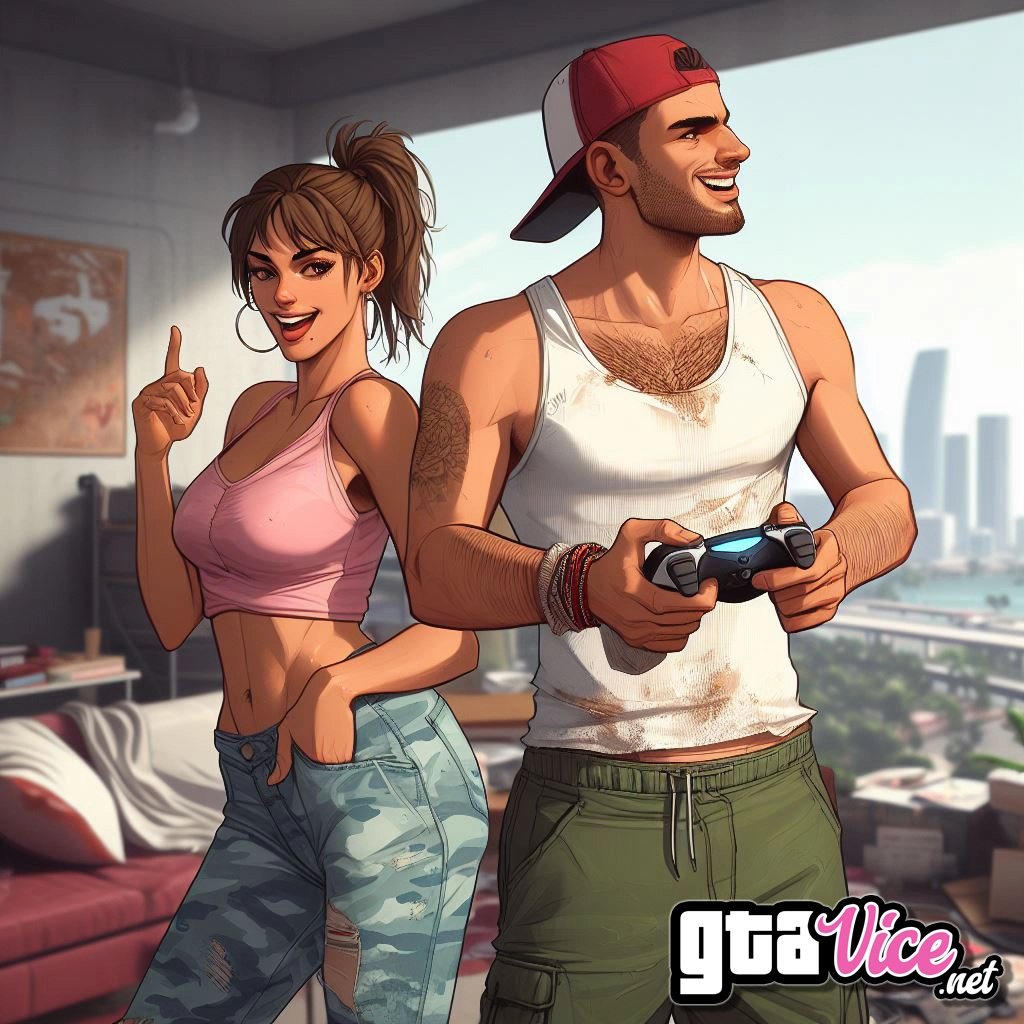 Lucia and Jason Gaming Concept Art (AI Generated By Psy) - GTAVice.net
