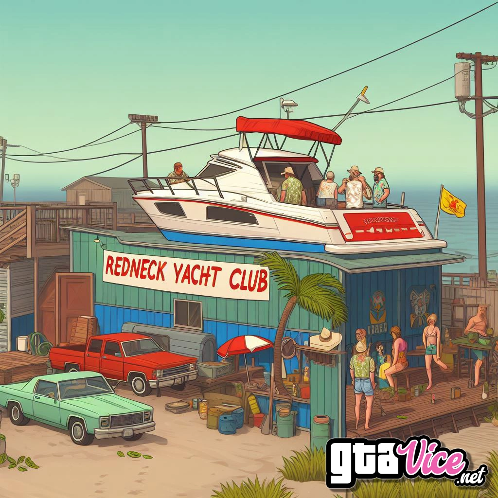 Redneck Yacht Club Concept Art (AI Generated By Psy) - GTAVice.net
