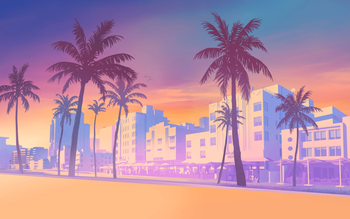 Rockstar Games Official Street Artwork (Trees And Background) - GTAVice.net