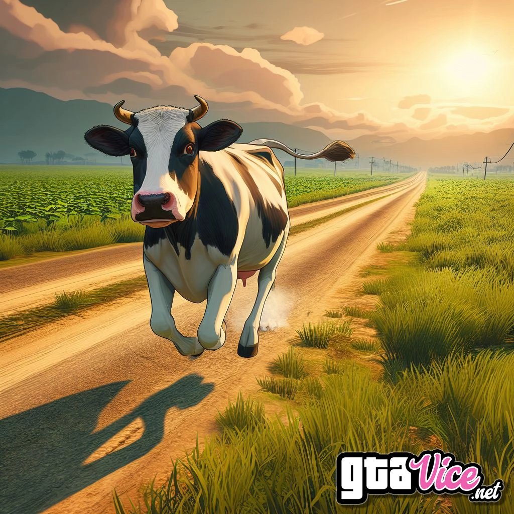 Runaway Cow Concept Art (AI Generated By Psy) - GTAVice.net