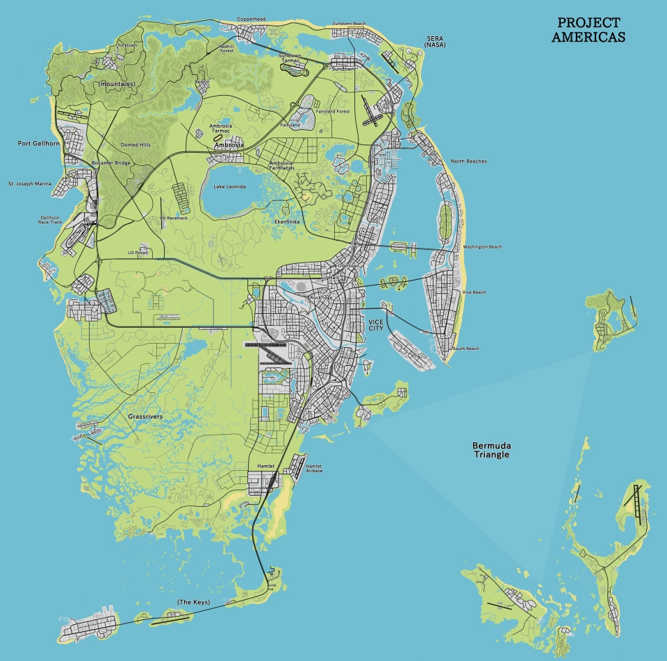 GTA VI Project Americas Map By tachyon_v - GTAVice.net