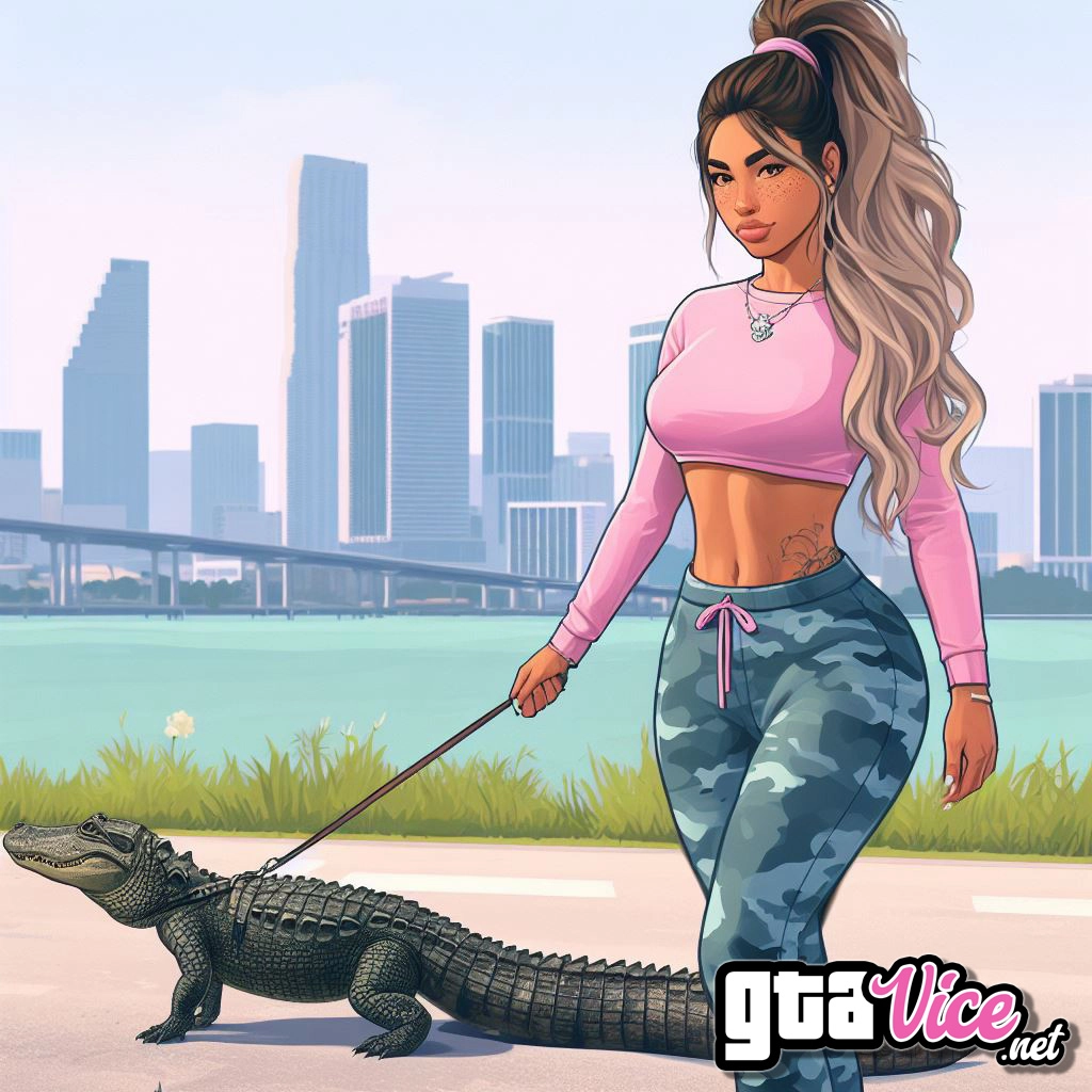 Lucia Pet Alligator Concept Art (AI Generated By Psy) - GTAVice.net