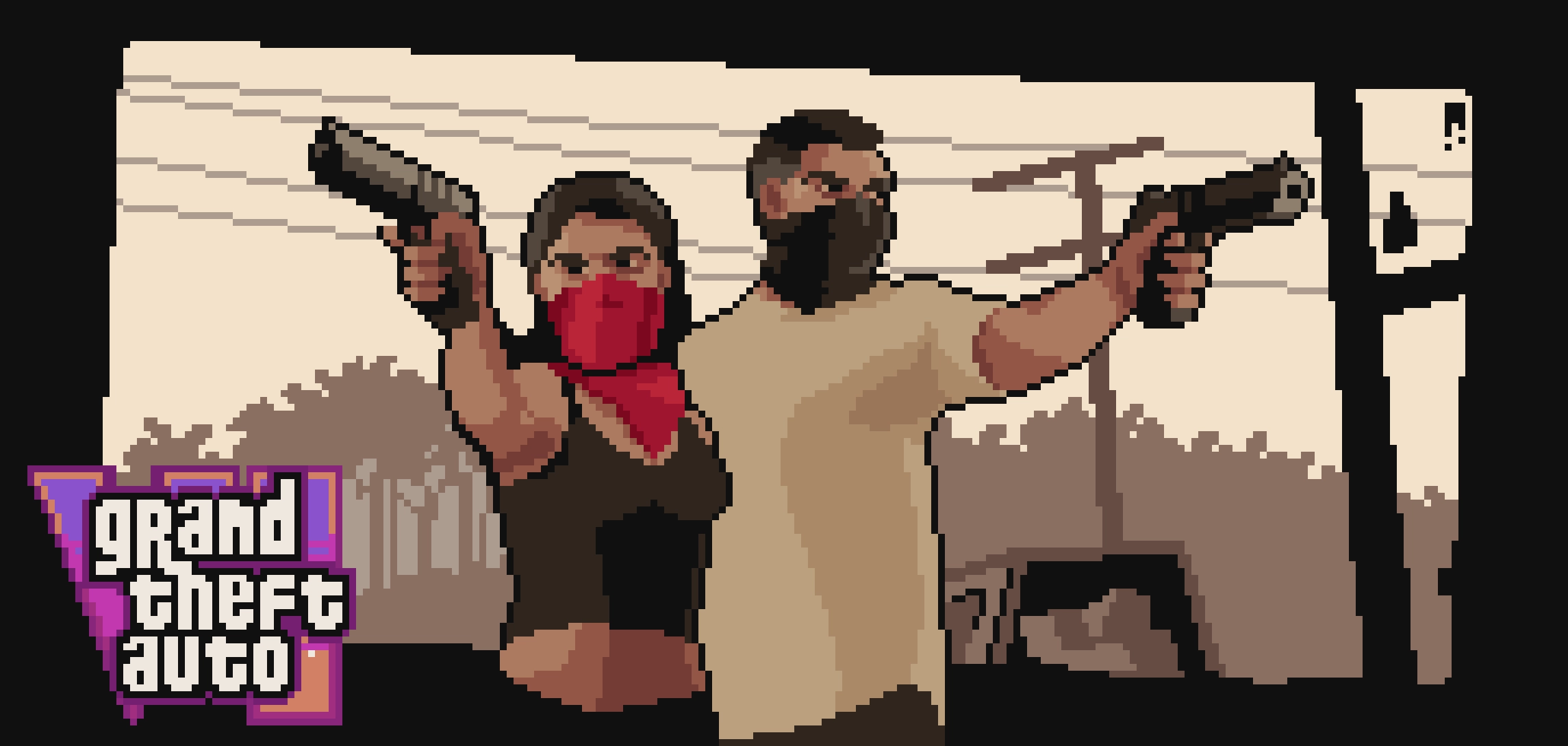 GTA VI Jason And Lucia Pixel Art By Molty - GTAVice.net