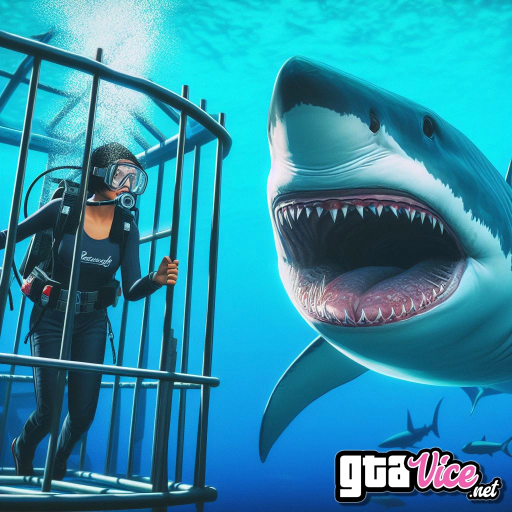 Lucia in a Shark Cage (AI Generated By Psy) - GTAVice.net