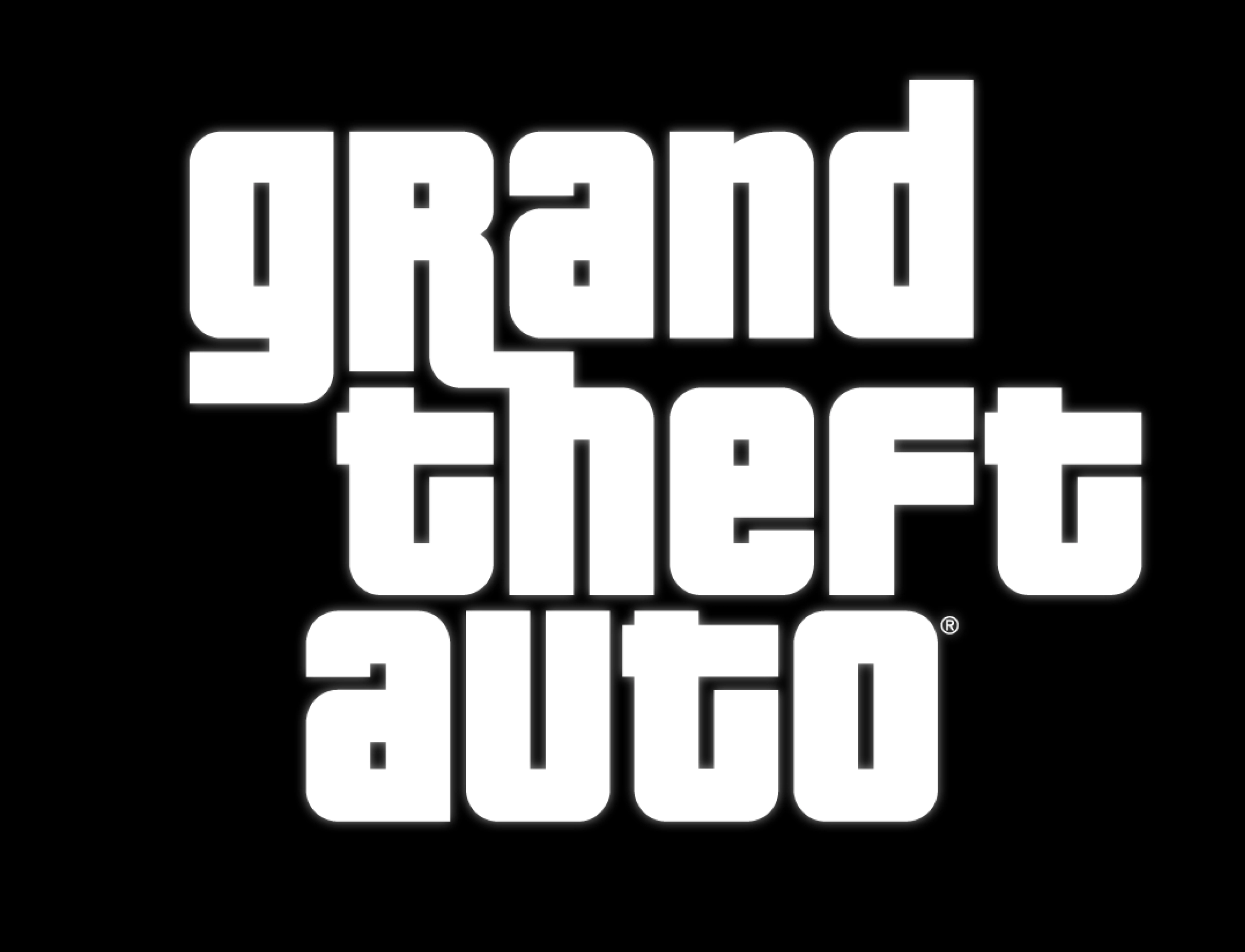 Official Grand Theft Auto Logo (White On Black) - GTAVice.net
