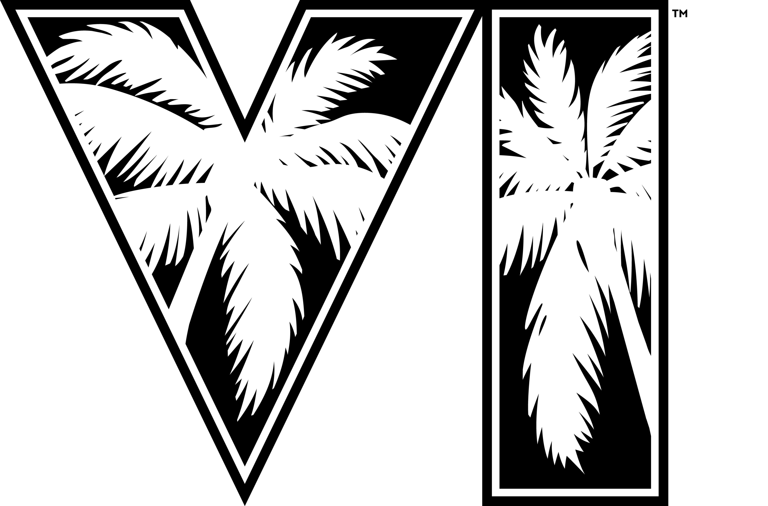 VI Logo With Palm Trees Trailer 2 (Black + Transparent) - GTAVice.net